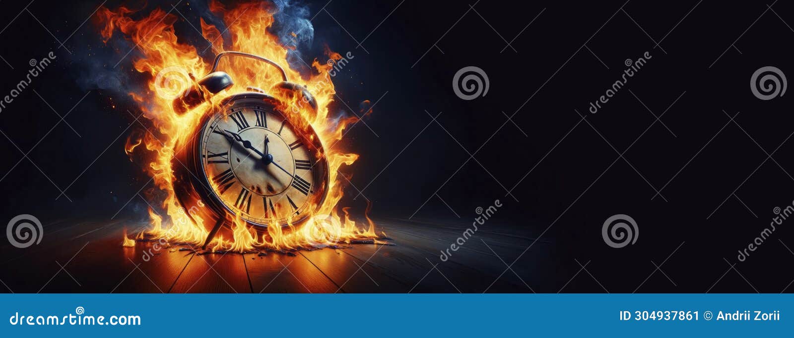 Burning Clock the Fleeting Nature of Time Stock Image - Image of minute ...