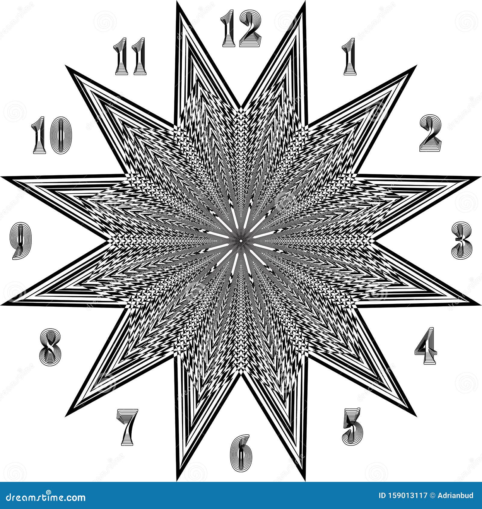 Clock Dial Big Composit Numbers Super Stellar Axes Signs Pointing ...