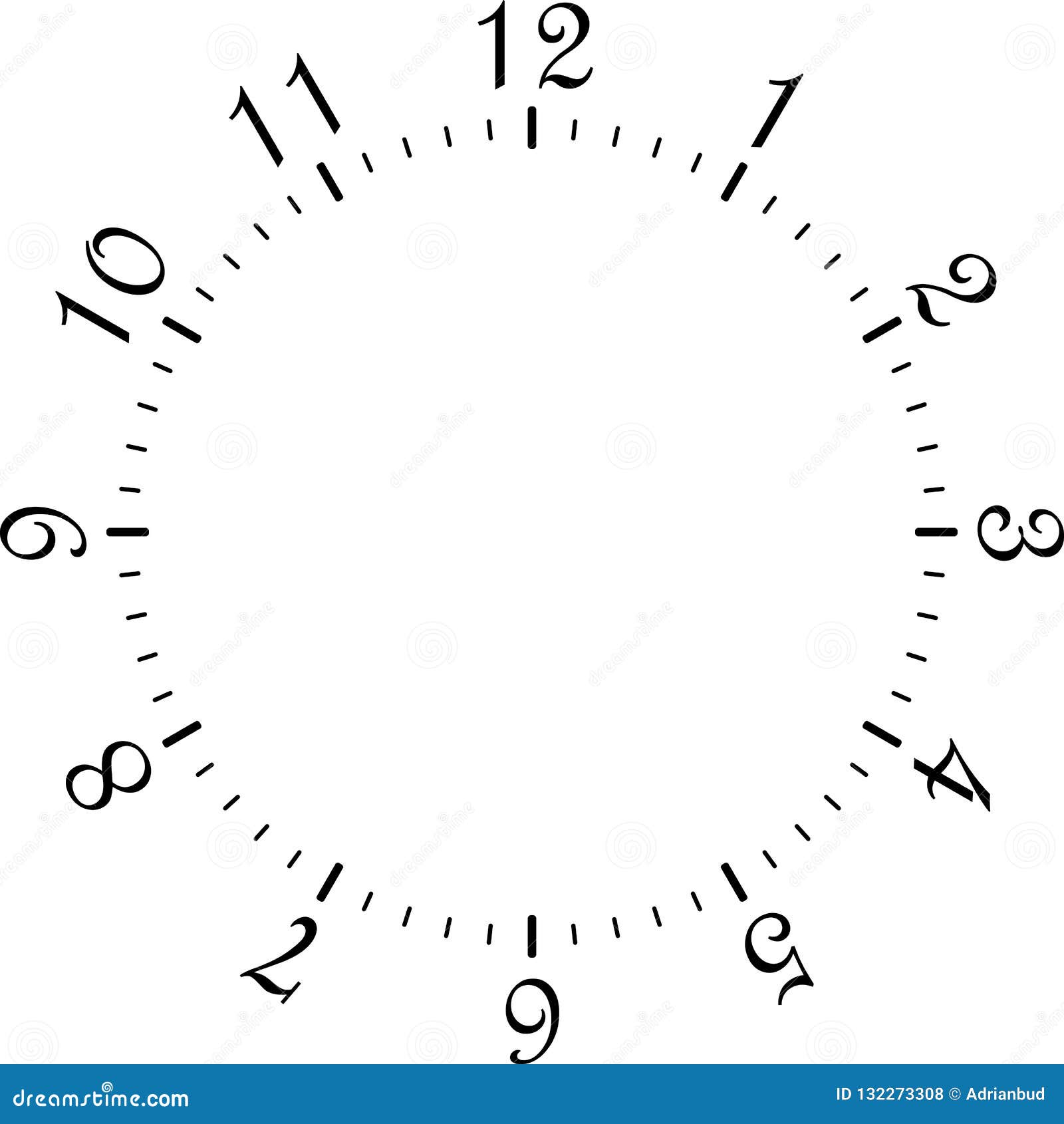 Clock Dial Black Rectangle Signs with Rounded Corners Big Number Stock ...