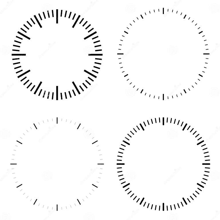Clock Dial Face Vector Illustrations Set Stock Vector - Illustration of ...