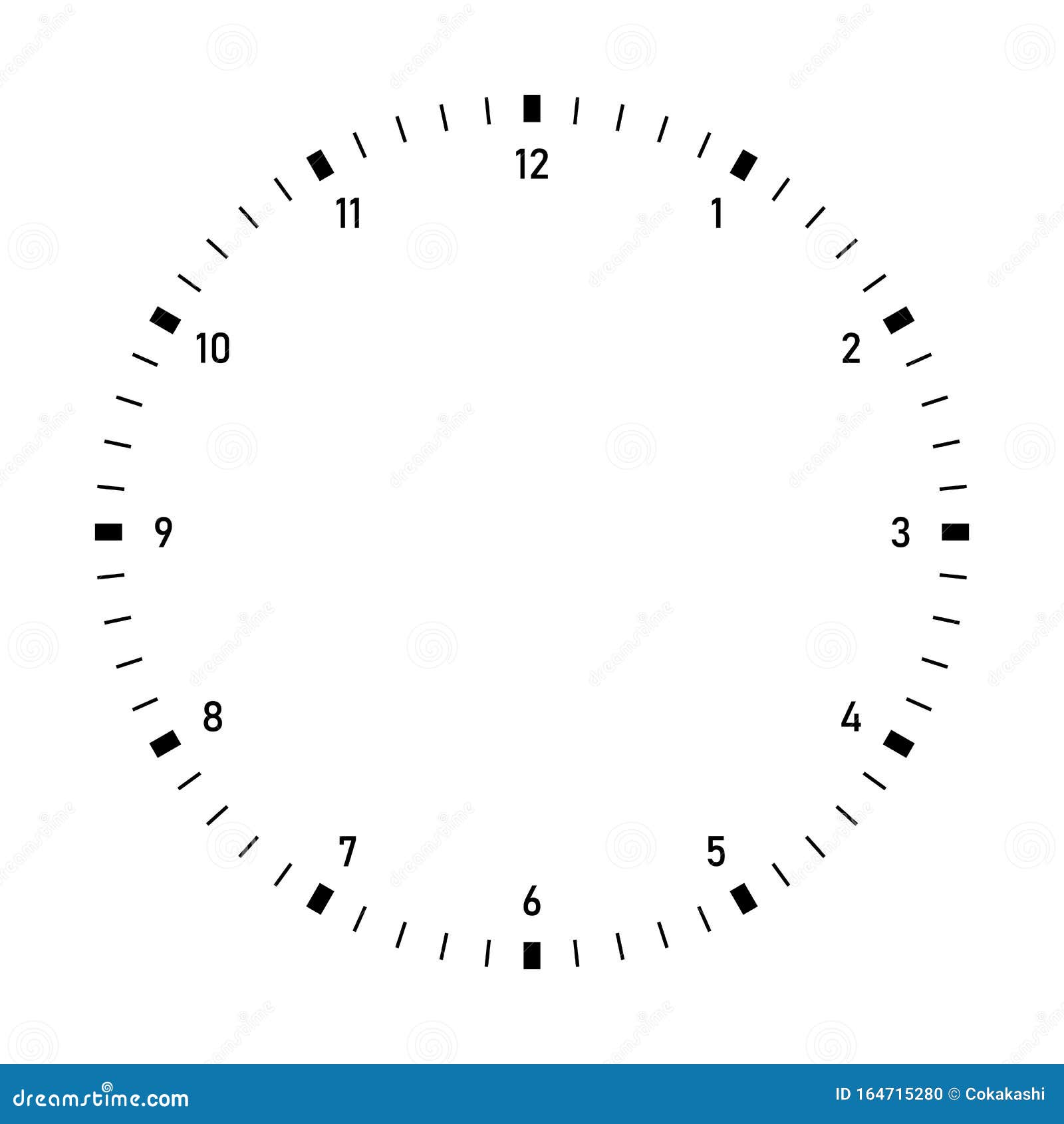 Clock Dial Vector. Precise and Simple Design, Minimalist Style, Black ...
