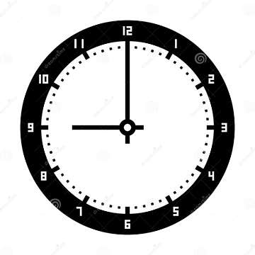 Clock Dial Vector. Precise and Simple Design, Minimalist Style, Black ...