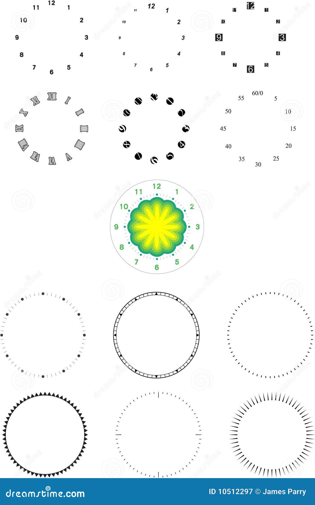 Clock Dials 2 stock vector. Illustration of clocks, crafts - 10512297