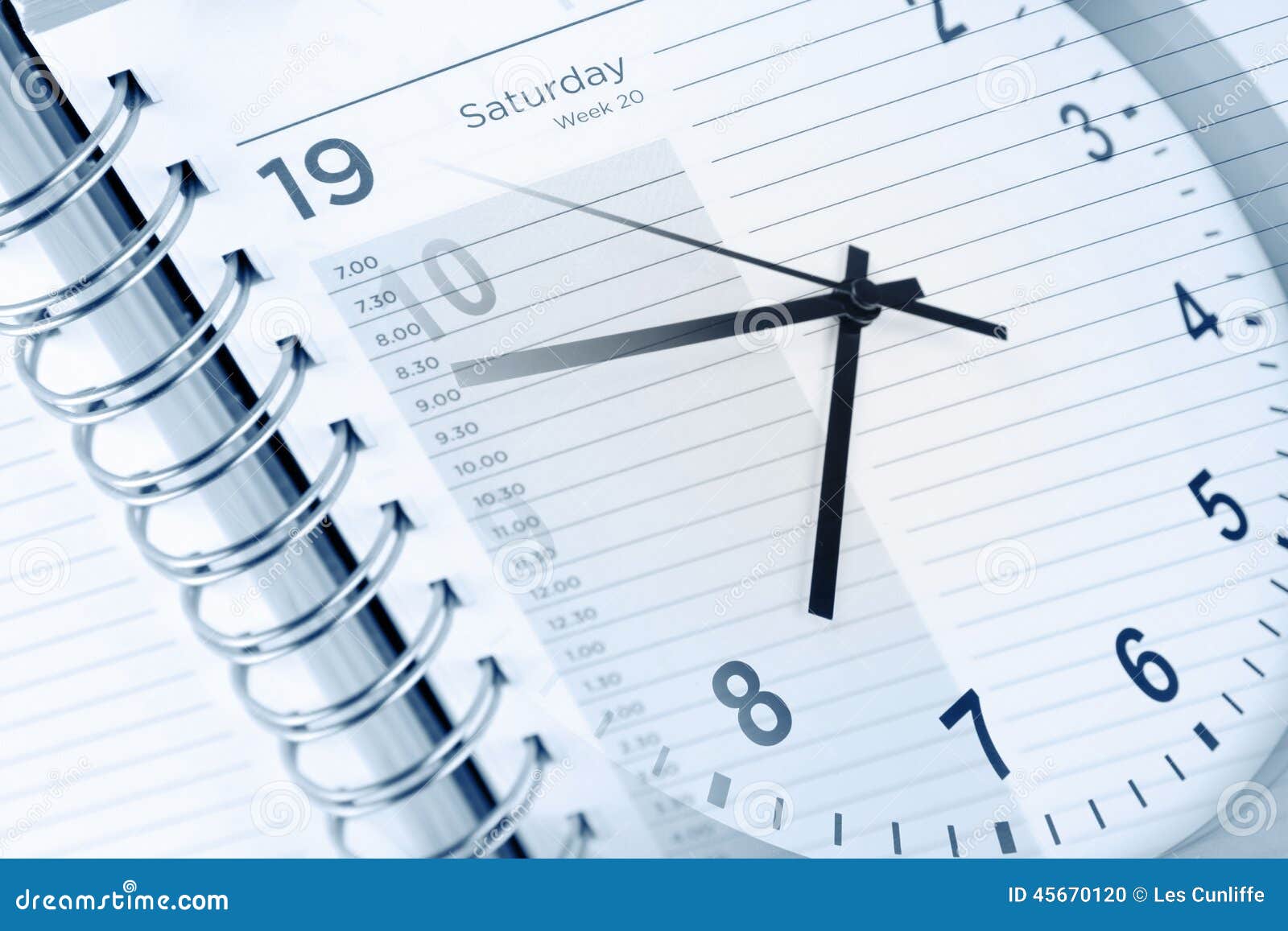 Clock and diary stock photo. Image of organizer, hour - 45670120