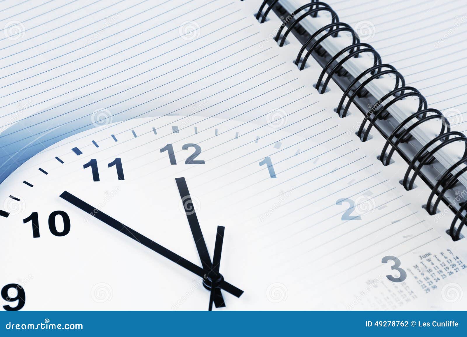 Clock and diary stock photo. Image of paper, notebook - 49278762