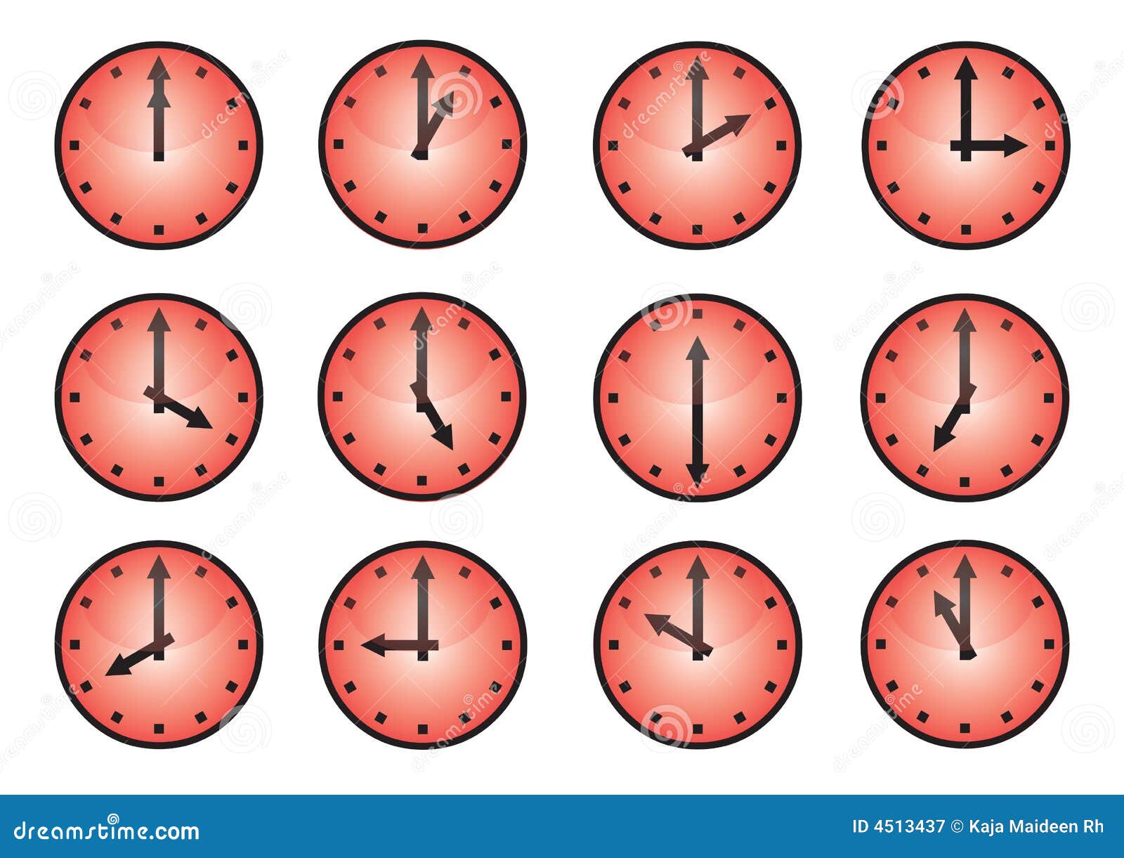 Clock different icons stock illustration. Illustration of arrows - 4513437