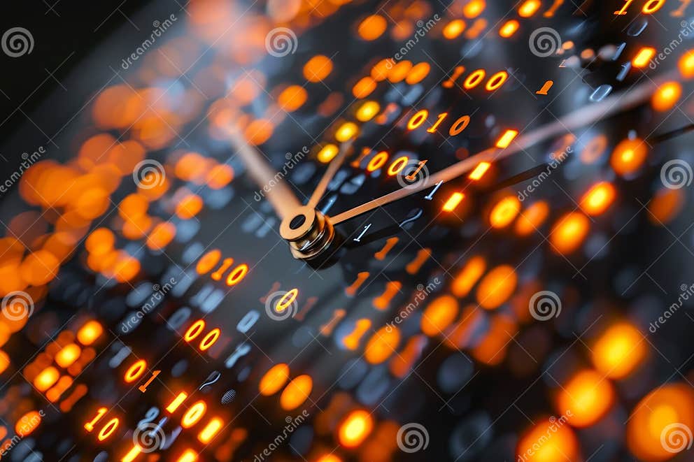 A Clock with a Digital Face Showing the Time of 11:55 Stock Image ...