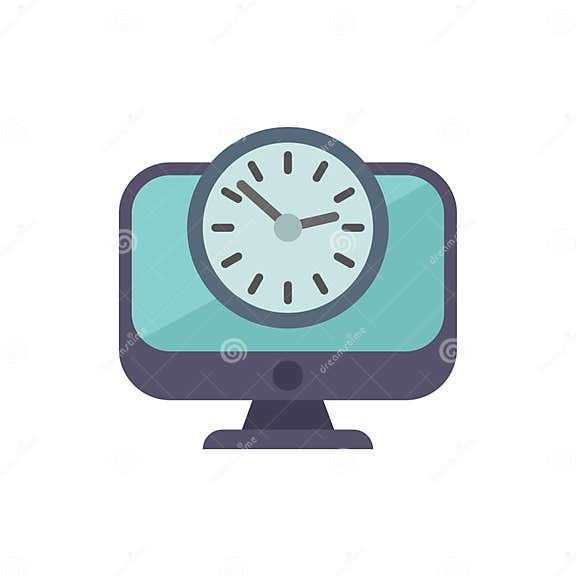Clock Displaying on a Computer Screen for Time Management Concept Stock ...
