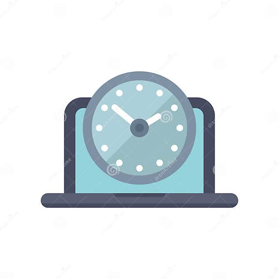 Clock Displaying on Laptop Screen for Time Management Stock ...