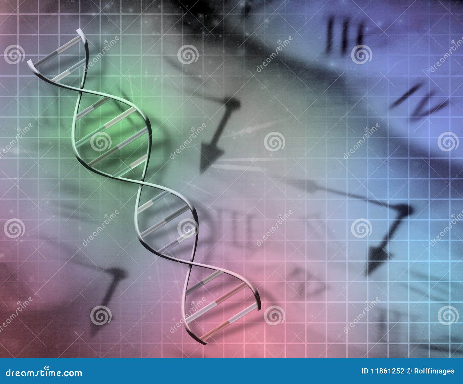 Clock and DNA stock illustration. Illustration of colour - 11861252