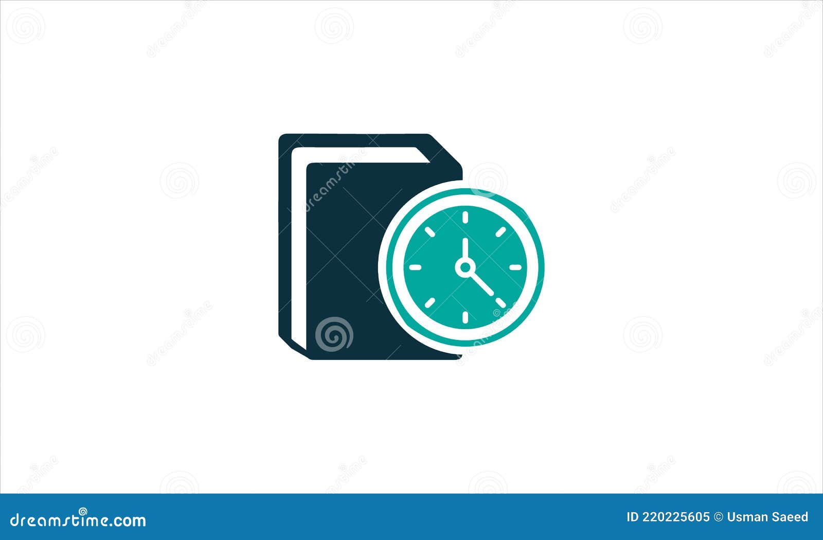 Clock on Document Icon Logo Design Illustration Stock Vector ...