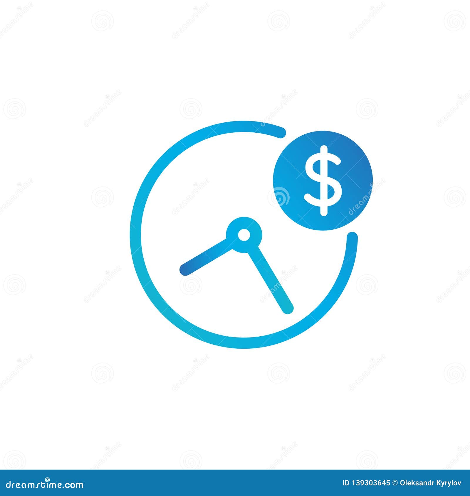 Clock with Dollar Icon Symbol. Clock with Dollar Element. Vector ...