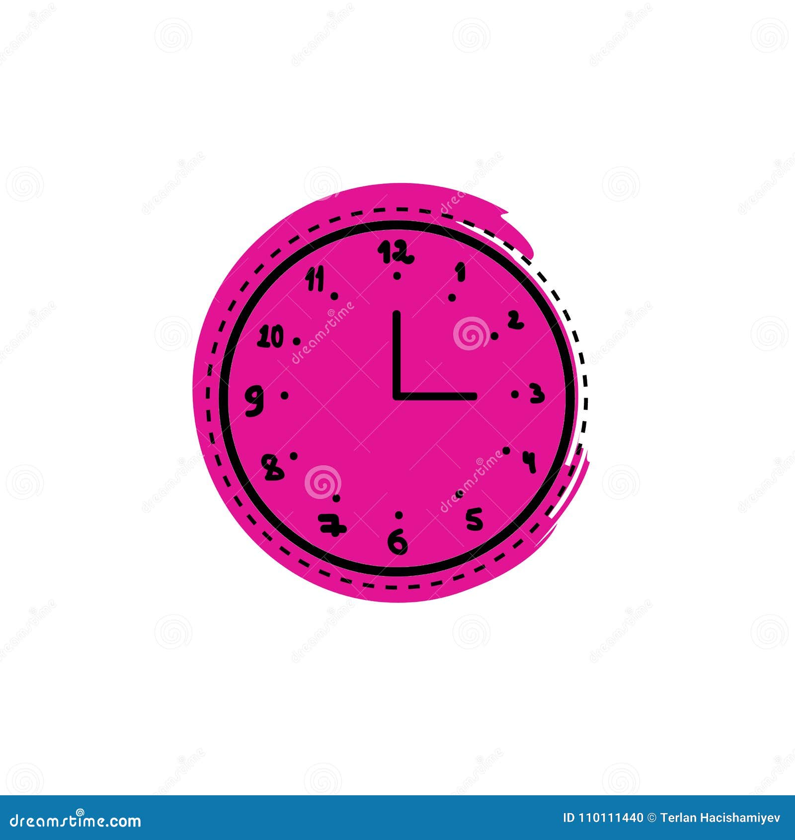 Clock doodle stock illustration. Illustration of isolated - 110111440