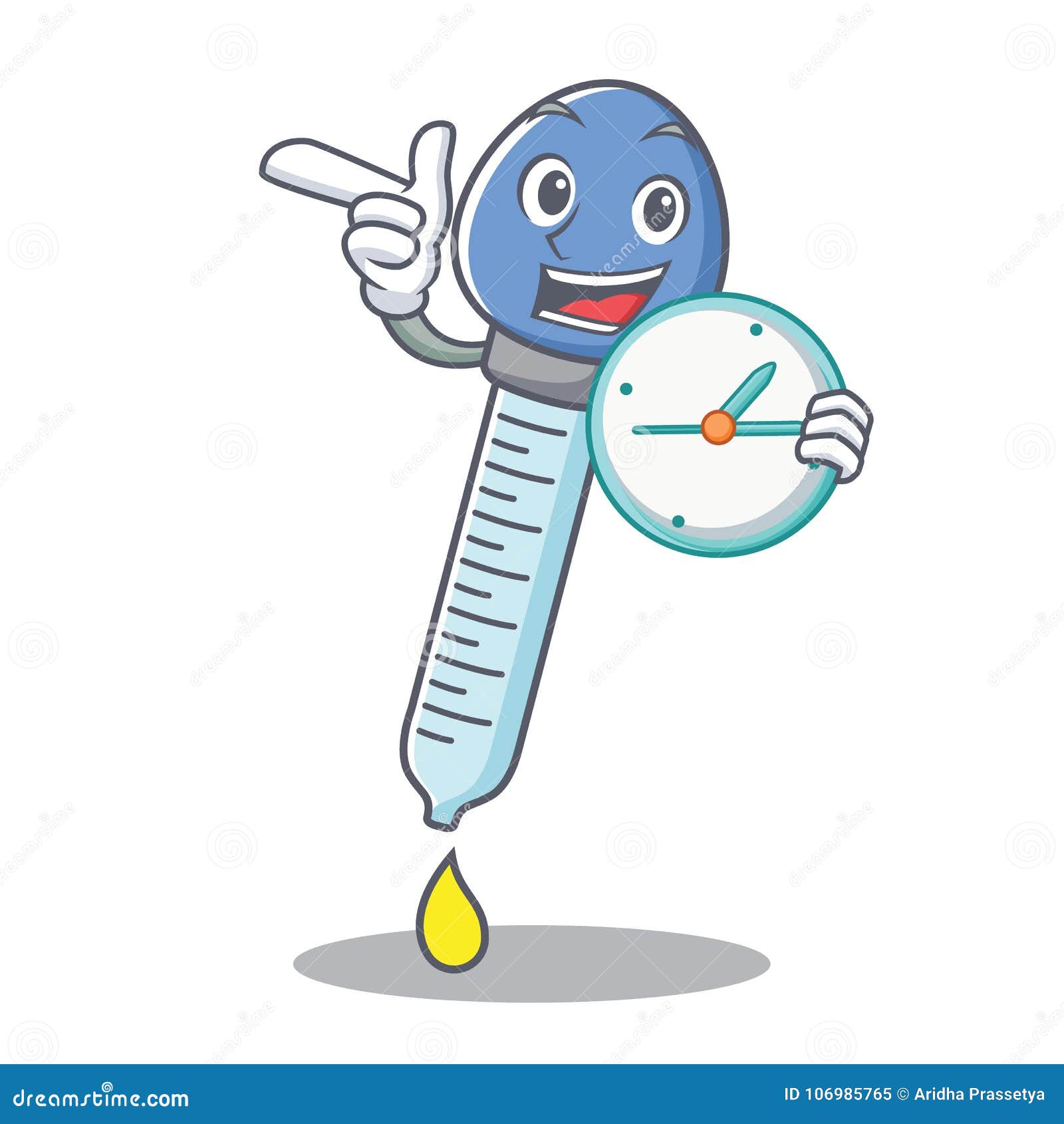 With Clock Dropper Character Cartoon Style Stock Vector - Illustration ...