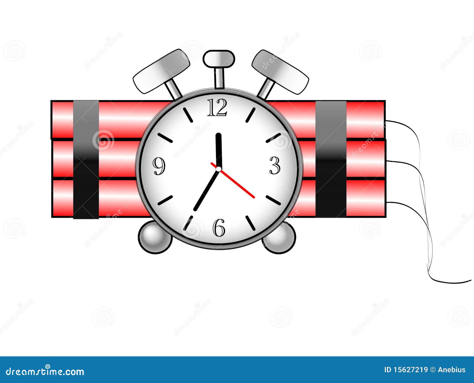 Clock with dynamite stock illustration. Illustration of clock - 15627219