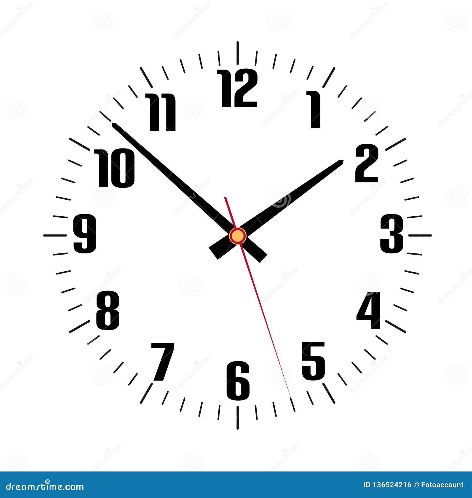 Clock - Editable Vector Illustration - Isolated on White Background ...