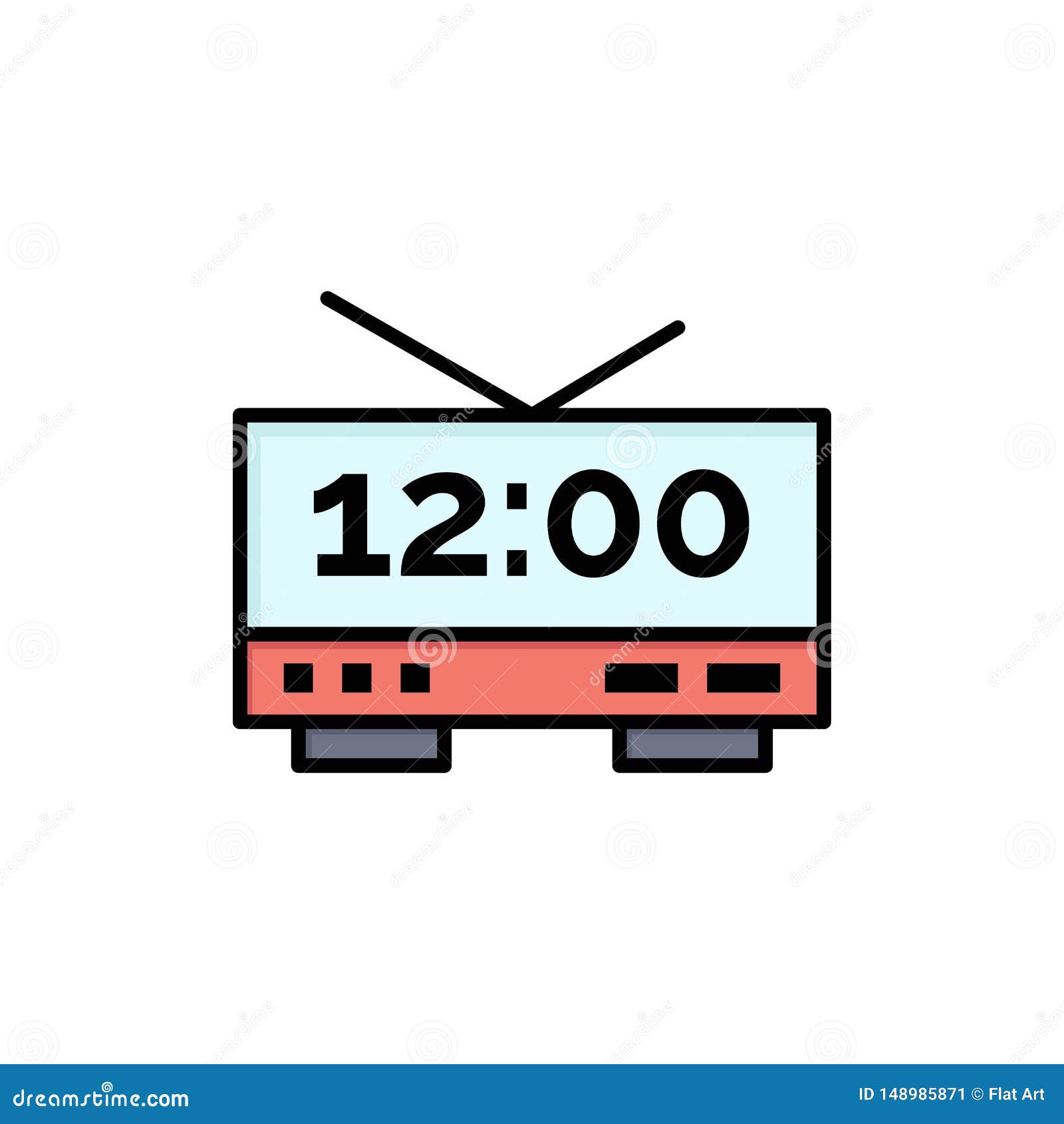 Clock, Electric, Time, Machine Flat Color Icon. Vector Icon Banner ...