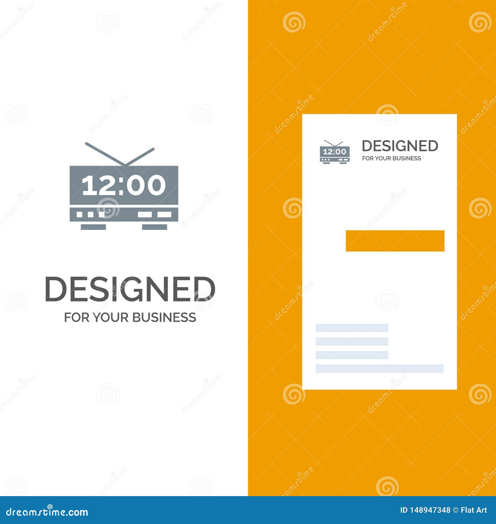 Clock, Electric, Time, Machine Grey Logo Design and Business Card ...