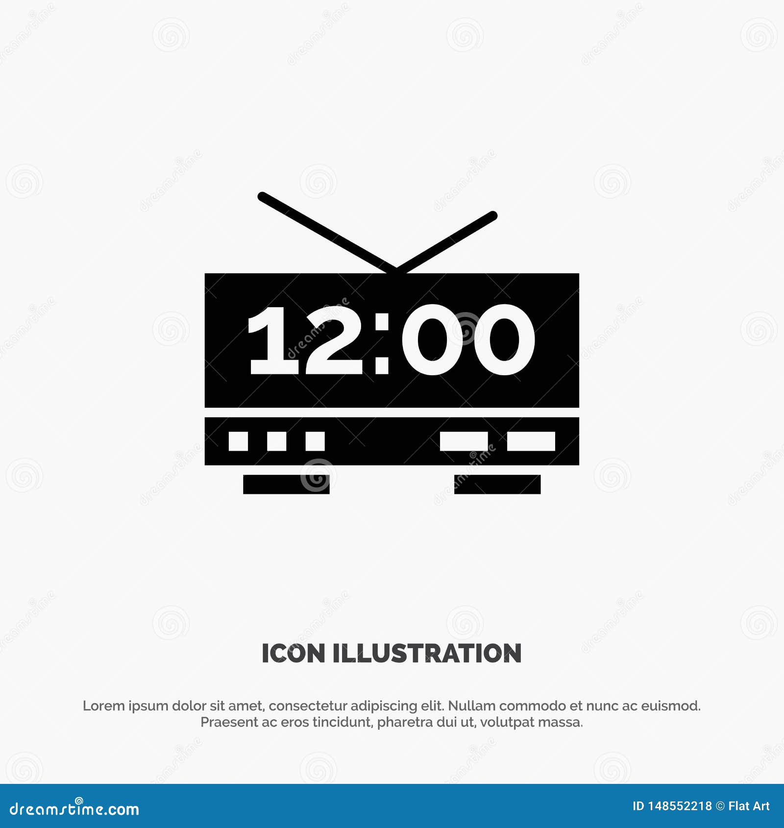 Clock, Electric, Time, Machine Solid Black Glyph Icon Stock Vector ...