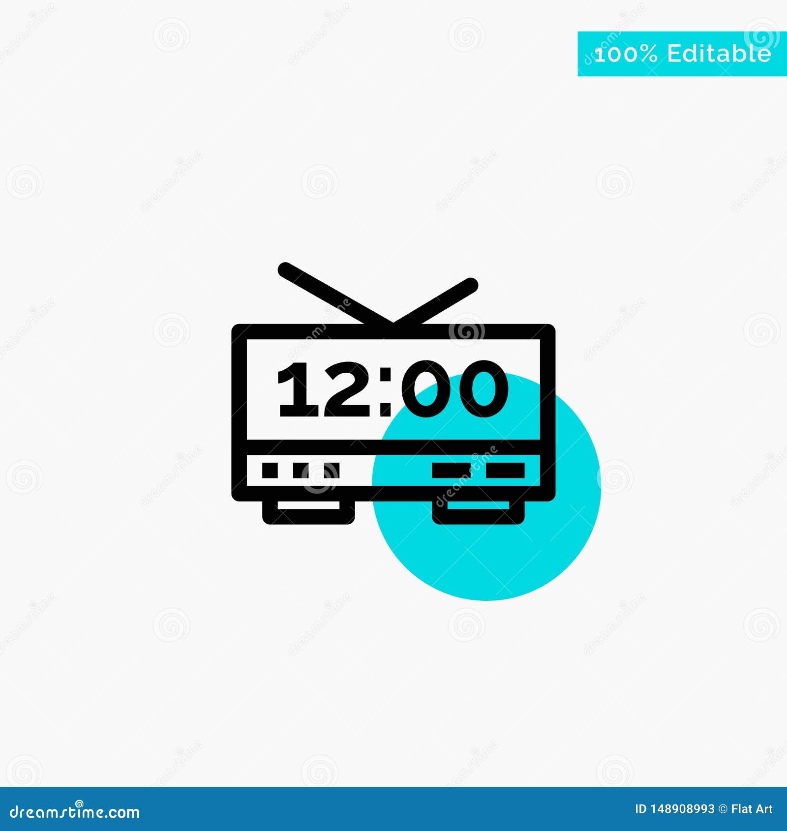 Clock, Electric, Time, Machine Turquoise Highlight Circle Point Vector ...