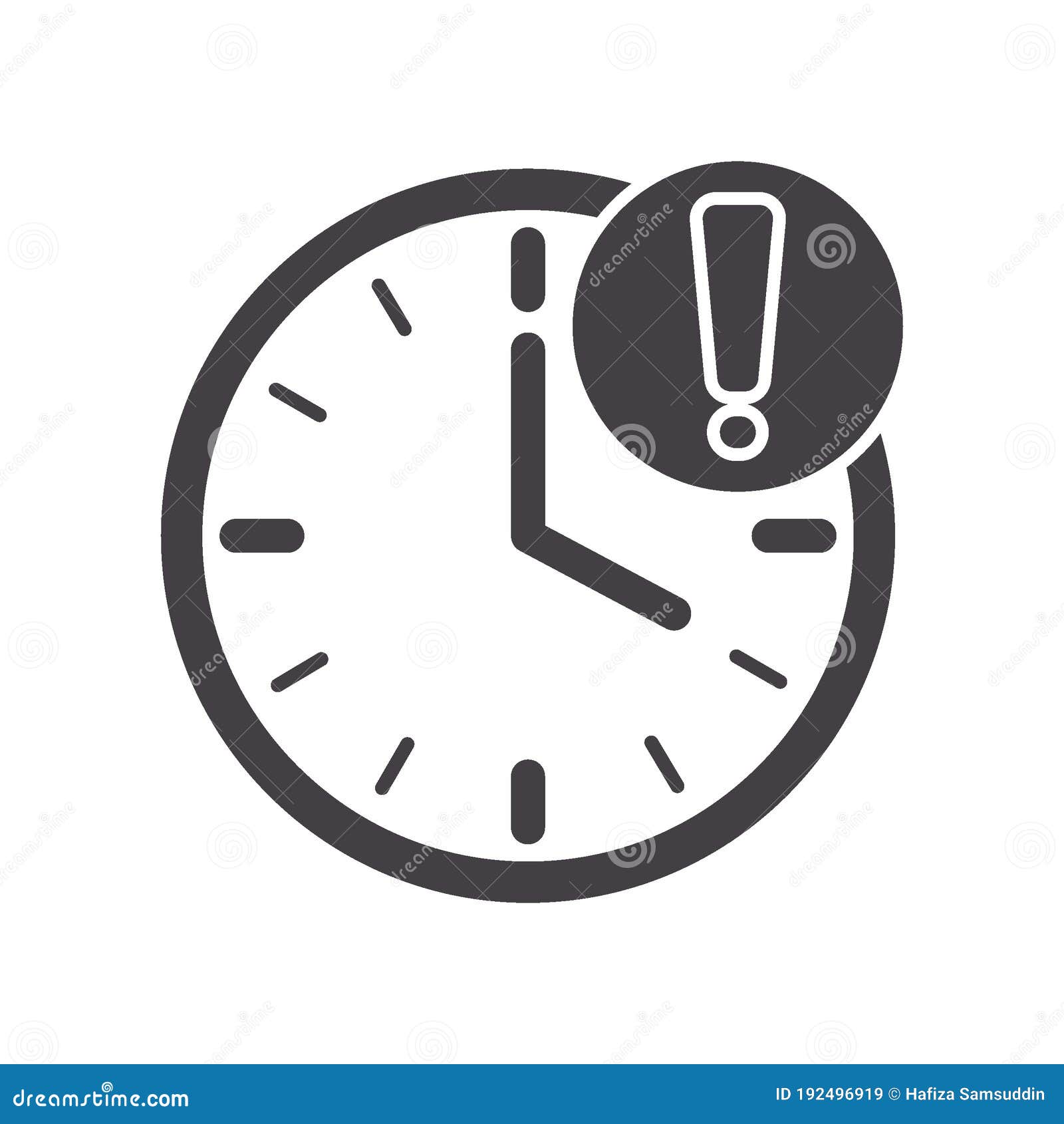 Clock with Exclamation Mark. Vector Illustration Decorative Design ...