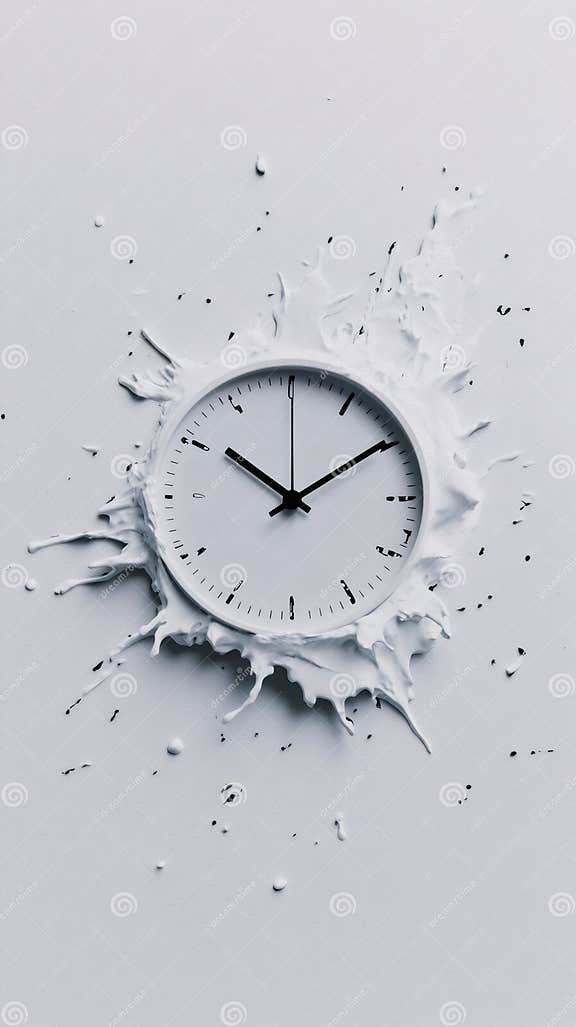 Clock Exploding with White Paint Symbolizing Time Pressure Stock Photo ...