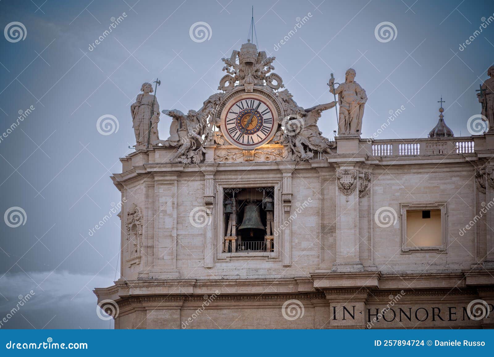 Clock on the Facade of the Basilic of Saint Peter in the Vatican City ...