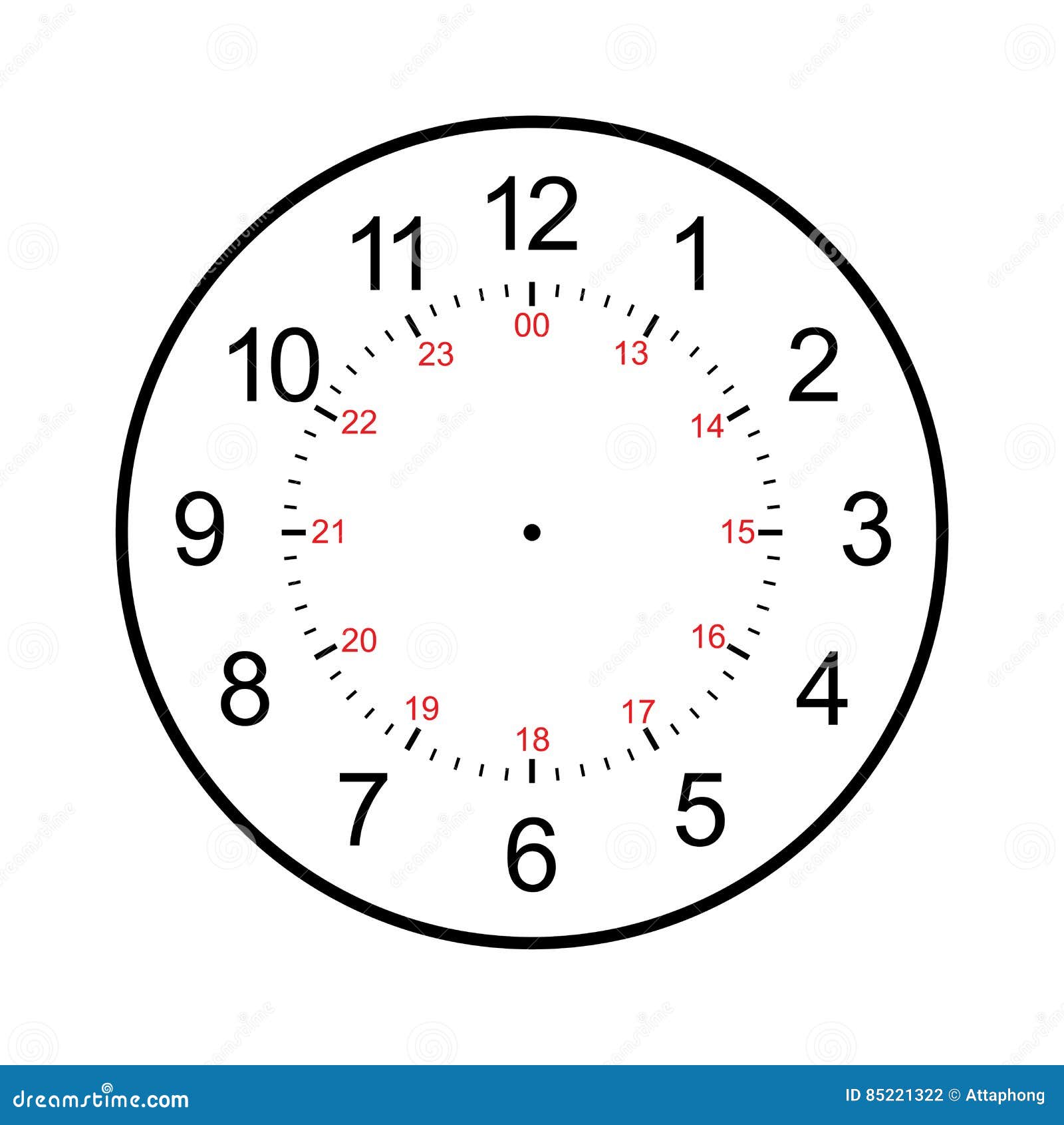 Clock Face Blank Isolated on White Background Stock Vector ...