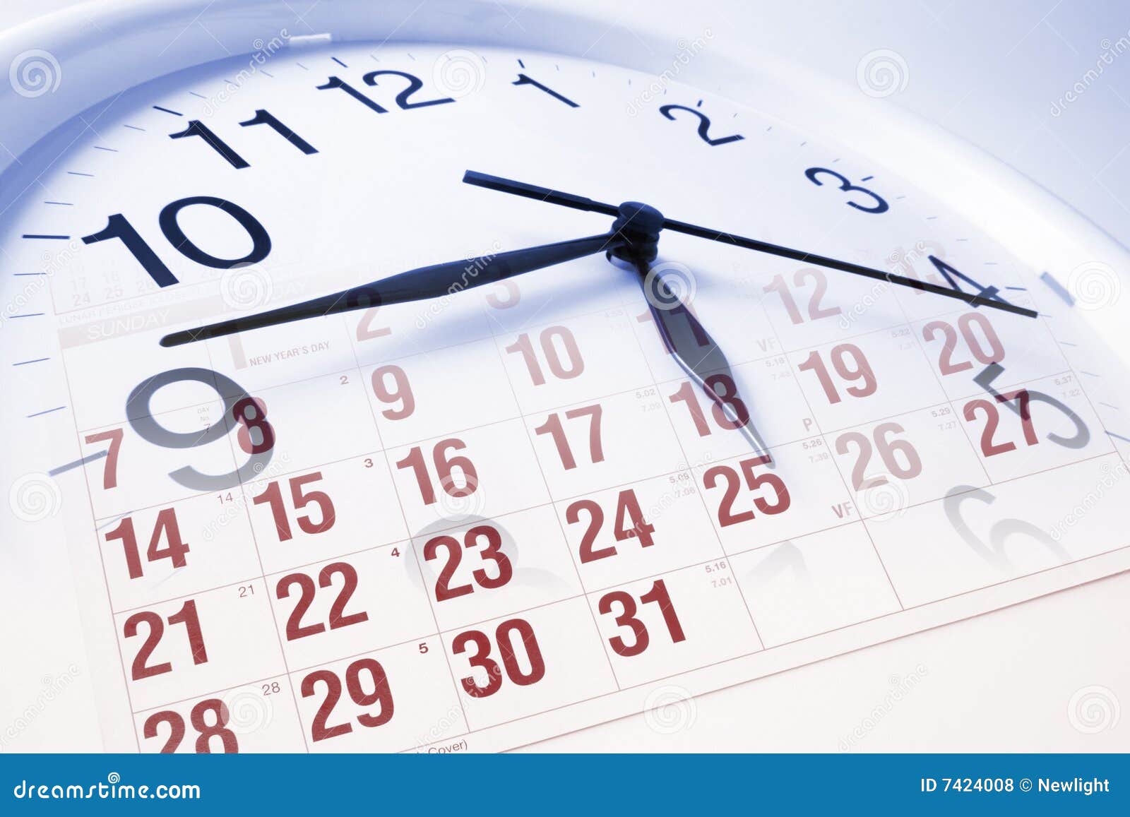 Clock Face and Calendar stock photo. Image of punctuality - 7424008