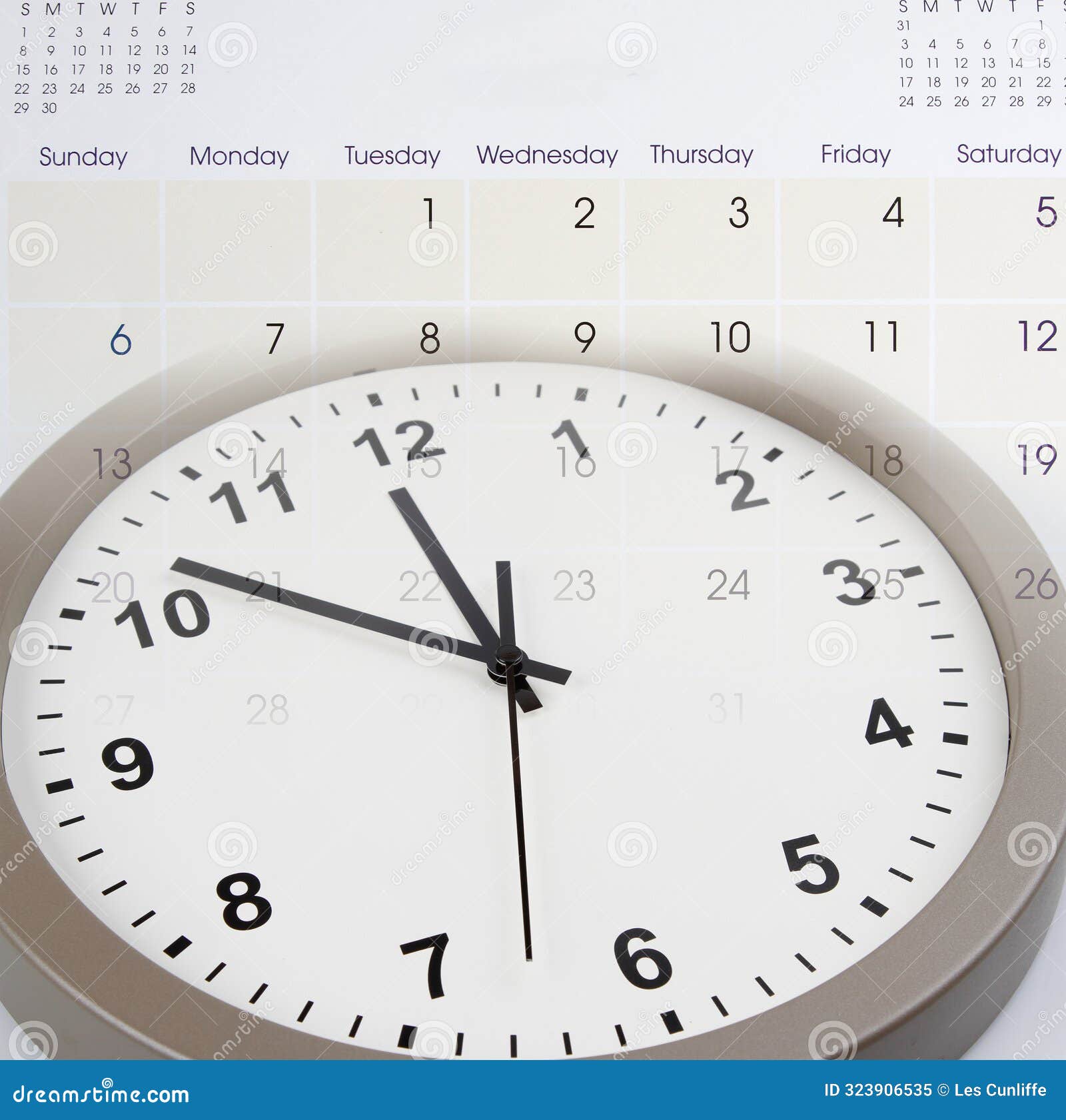 Clock and calendar stock image. Image of accurate, annual - 323906535