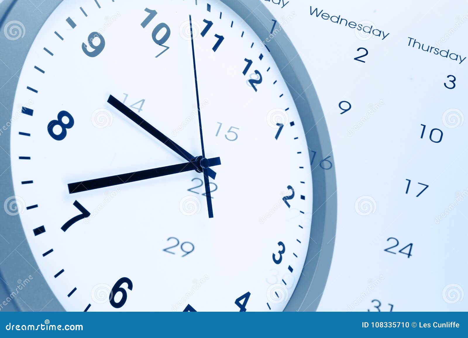 Clock and calendar stock photo. Image of closeup, punctuality - 108335710