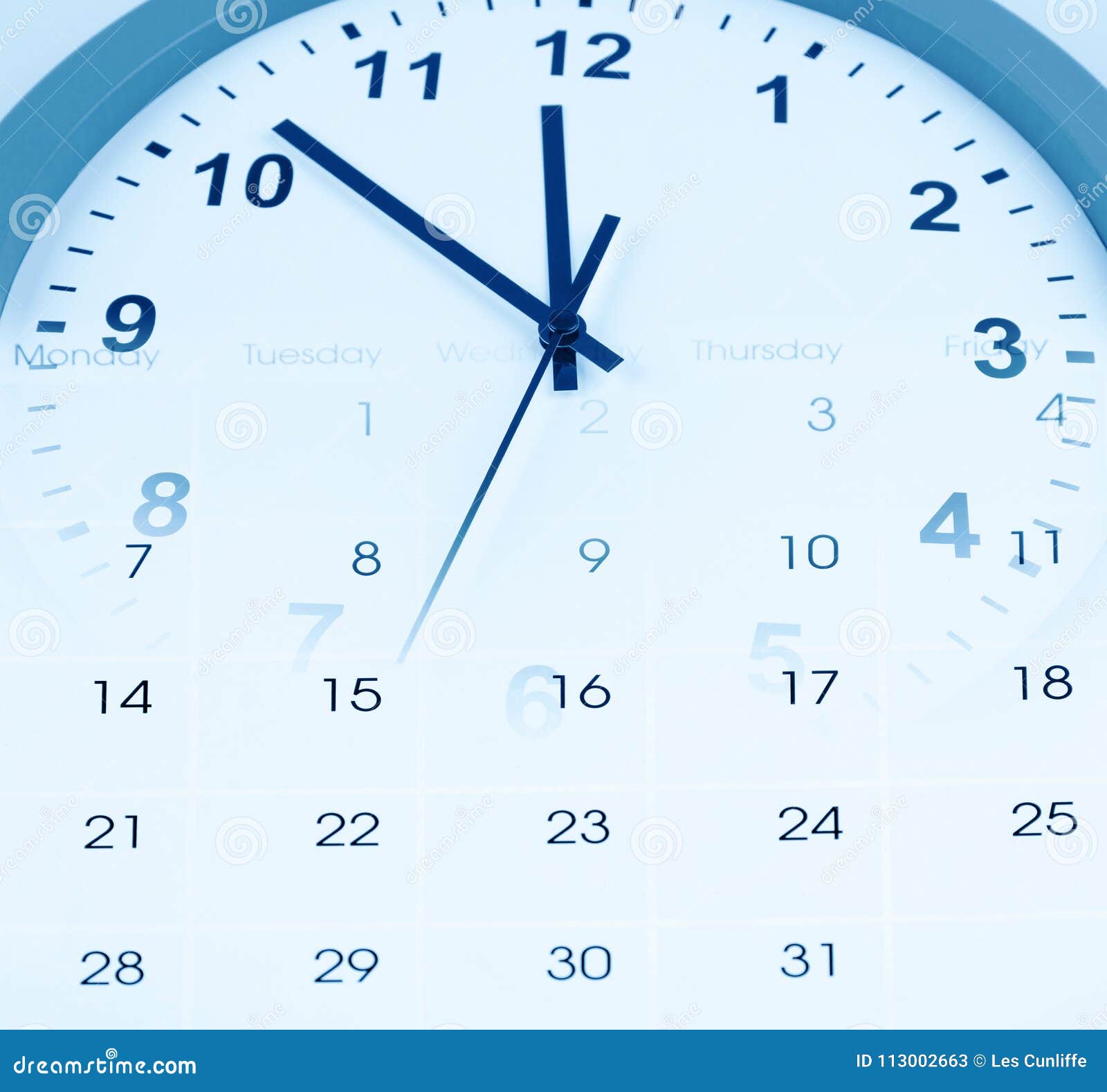 Clock and calendar stock image. Image of punctuality - 113002663