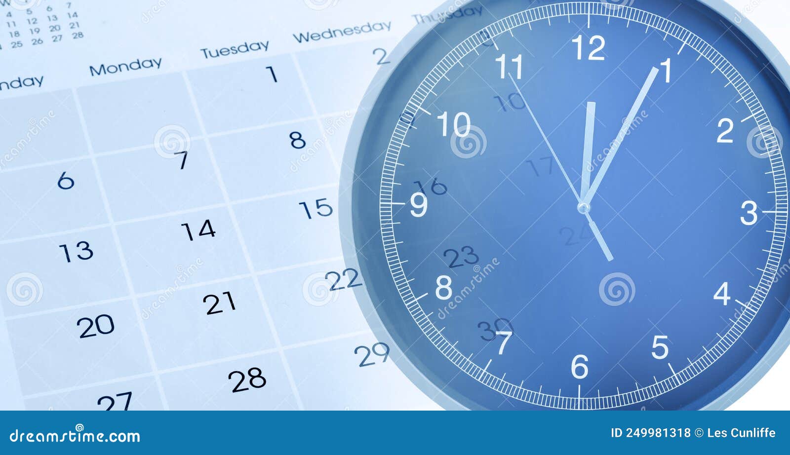 Clock and calendar stock photo. Image of numbers, punctual - 249981318