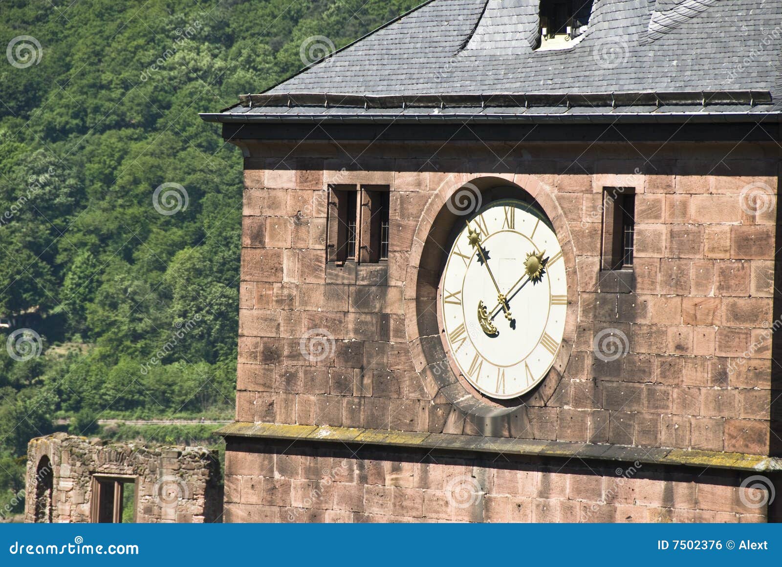 Clock Face on Castle Exterior Stock Photo - Image of europe, outdoors ...