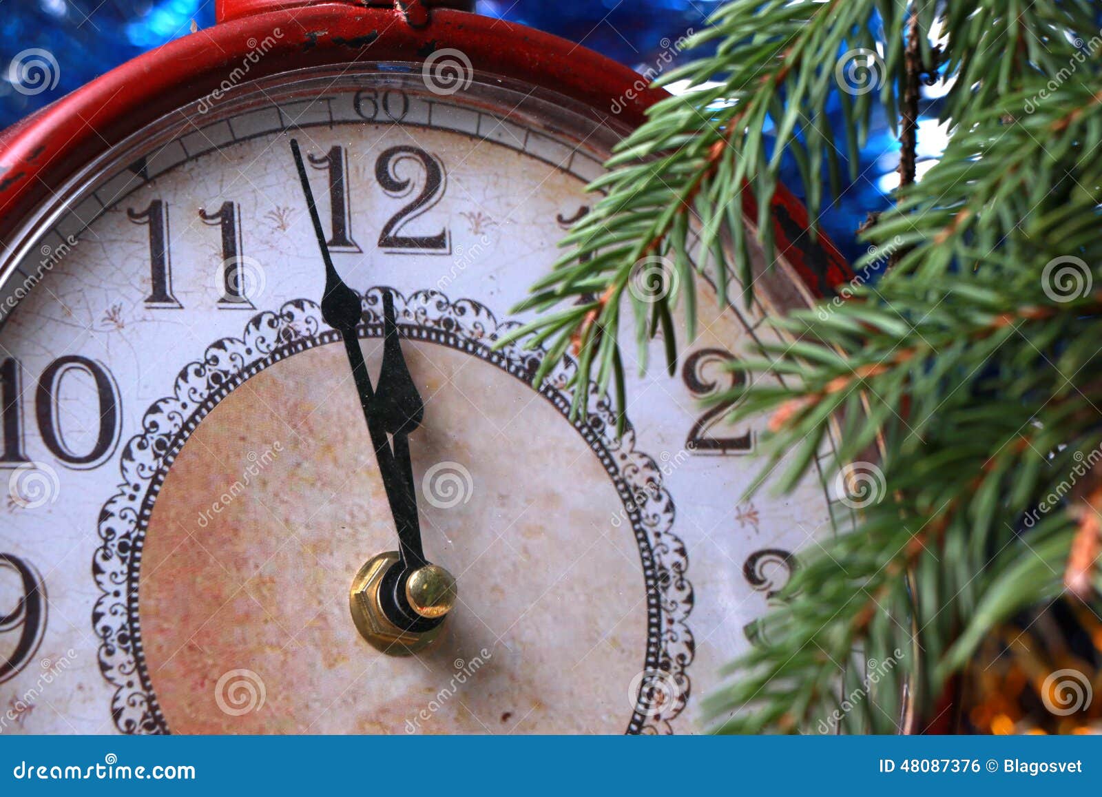 Clock-face stock photo. Image of tree, face, christmas - 48087376