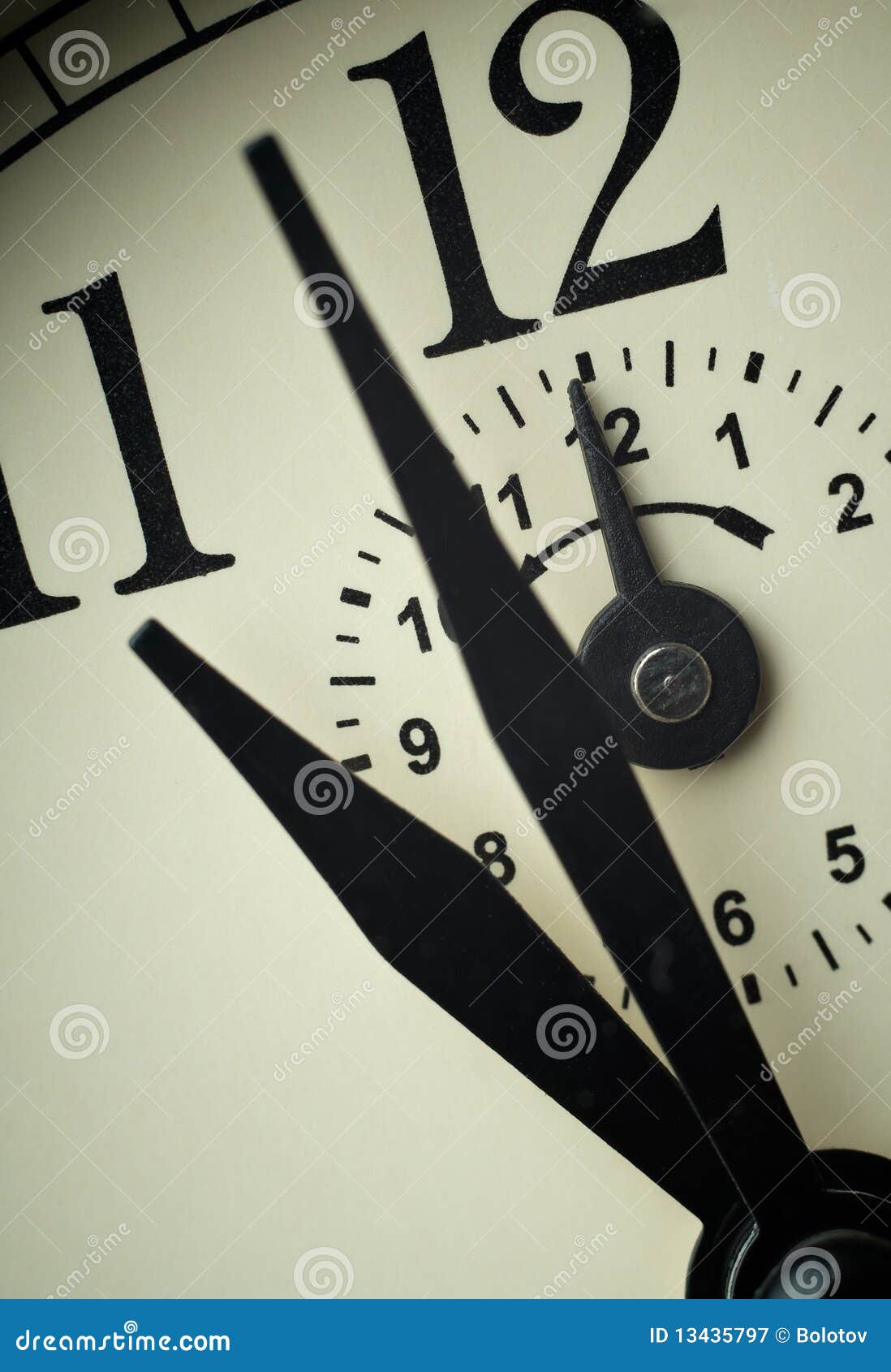 Clock Face Closeup at Alarm Time (Twelve O`clock) Stock Image - Image ...