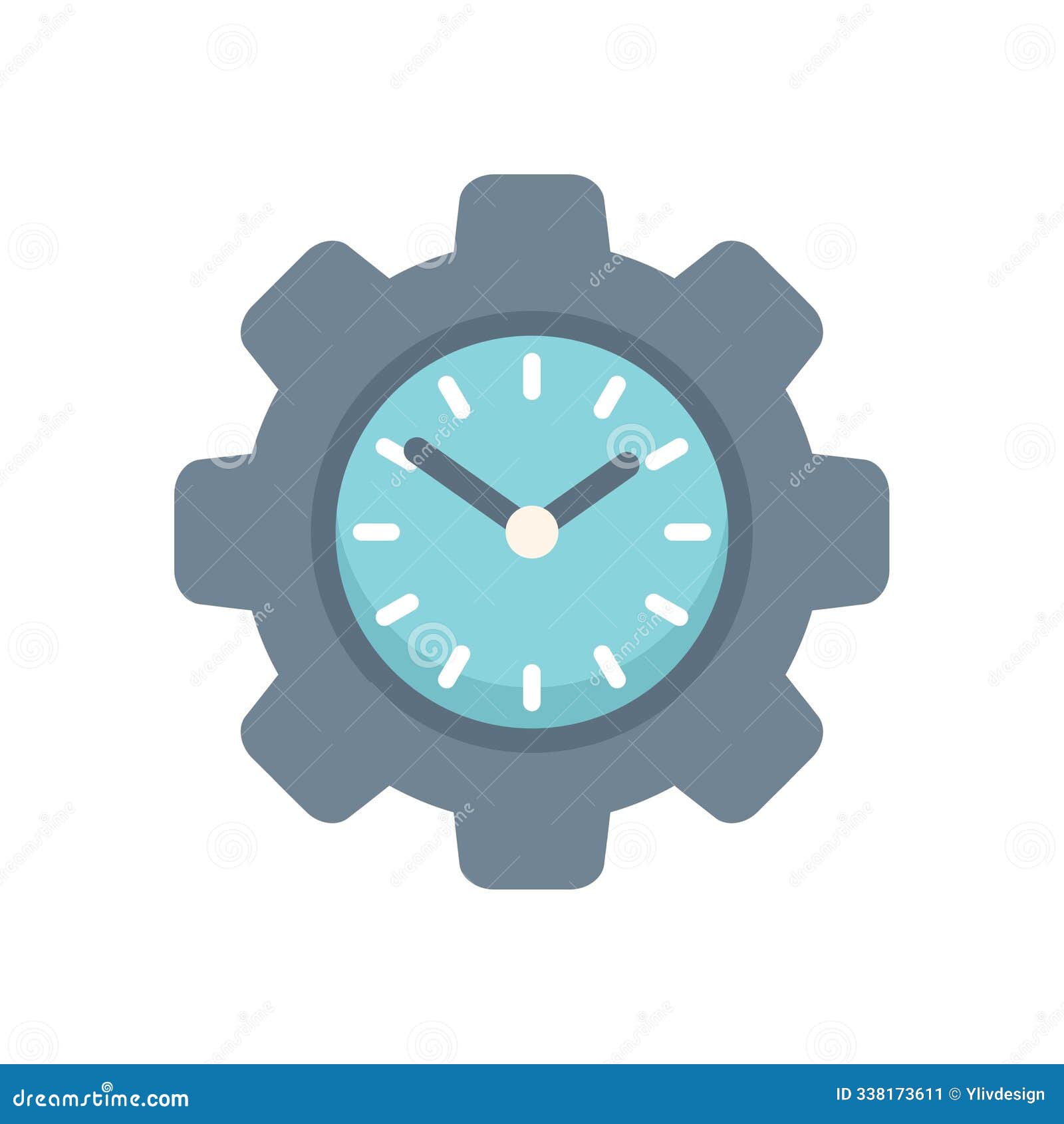 Clock Face with Cogs Representing Time Management Stock Illustration ...