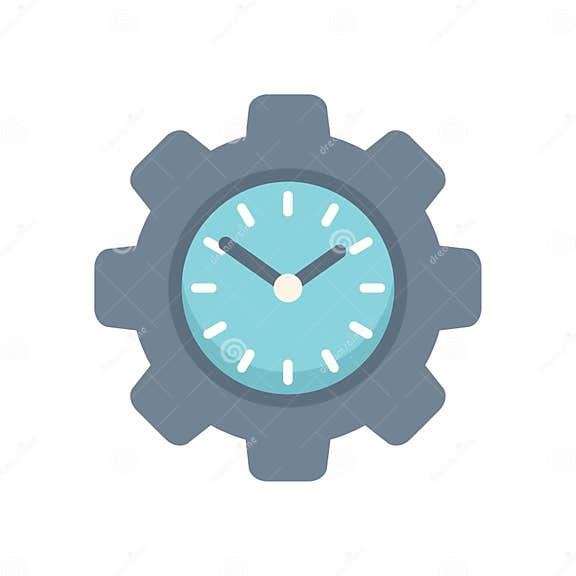 Clock Face with Cogs Representing Time Management Stock Illustration ...