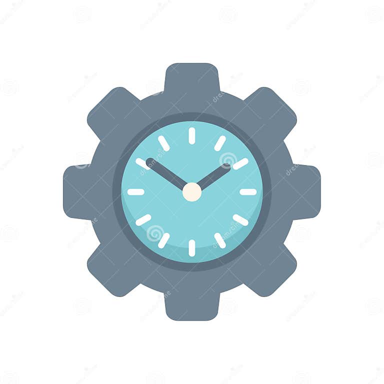 Clock Face with Cogs Representing Time Management Stock Illustration ...
