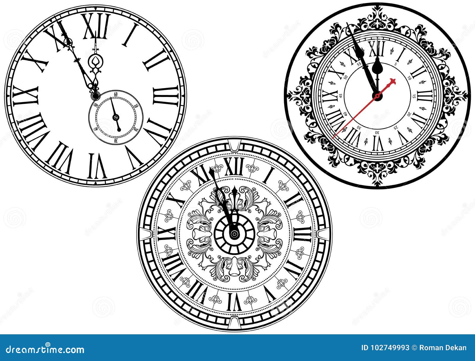 Clock Face Collection stock vector. Illustration of design - 102749993