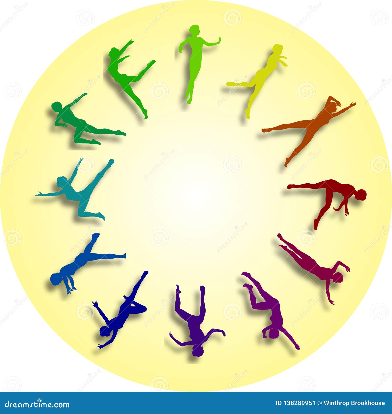 Clock Face Colorful Dancers Stock Illustration - Illustration of face ...