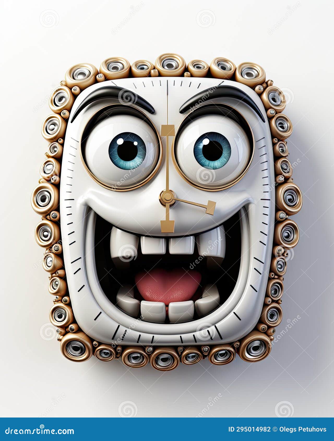 A Clock with a Face with Eyes and a Clock Face. Generative Ai Stock ...