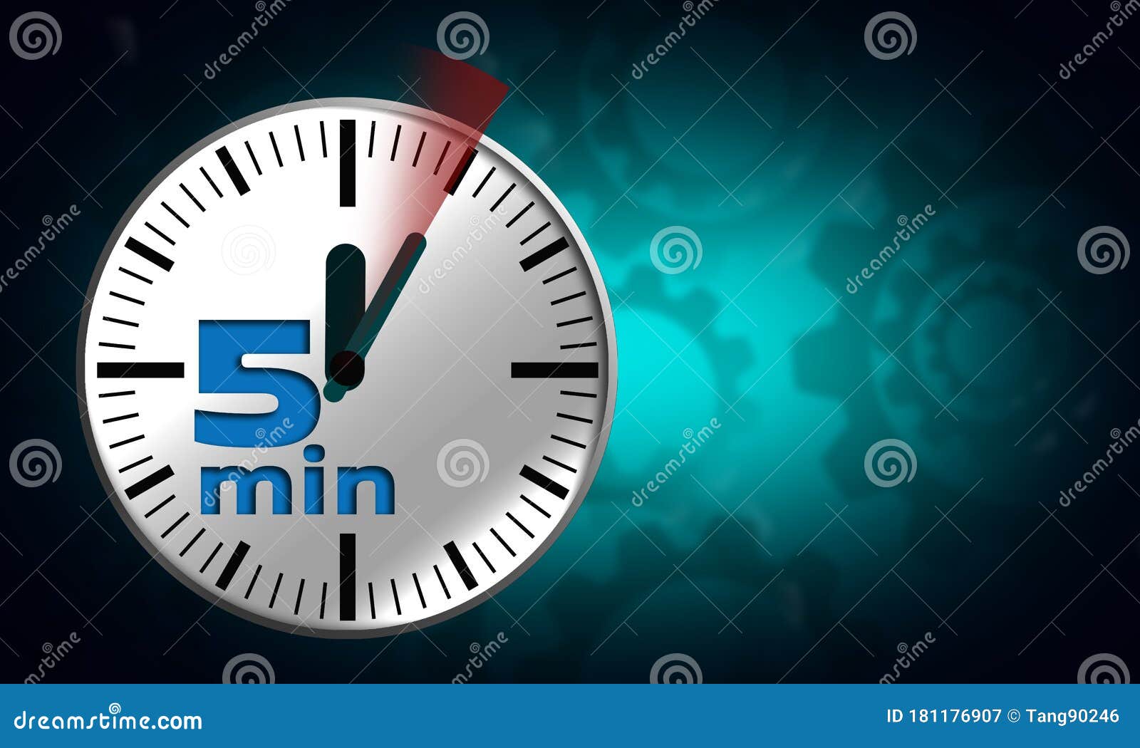 Clock Face with Five Minutes Timer Stock Illustration - Illustration of ...