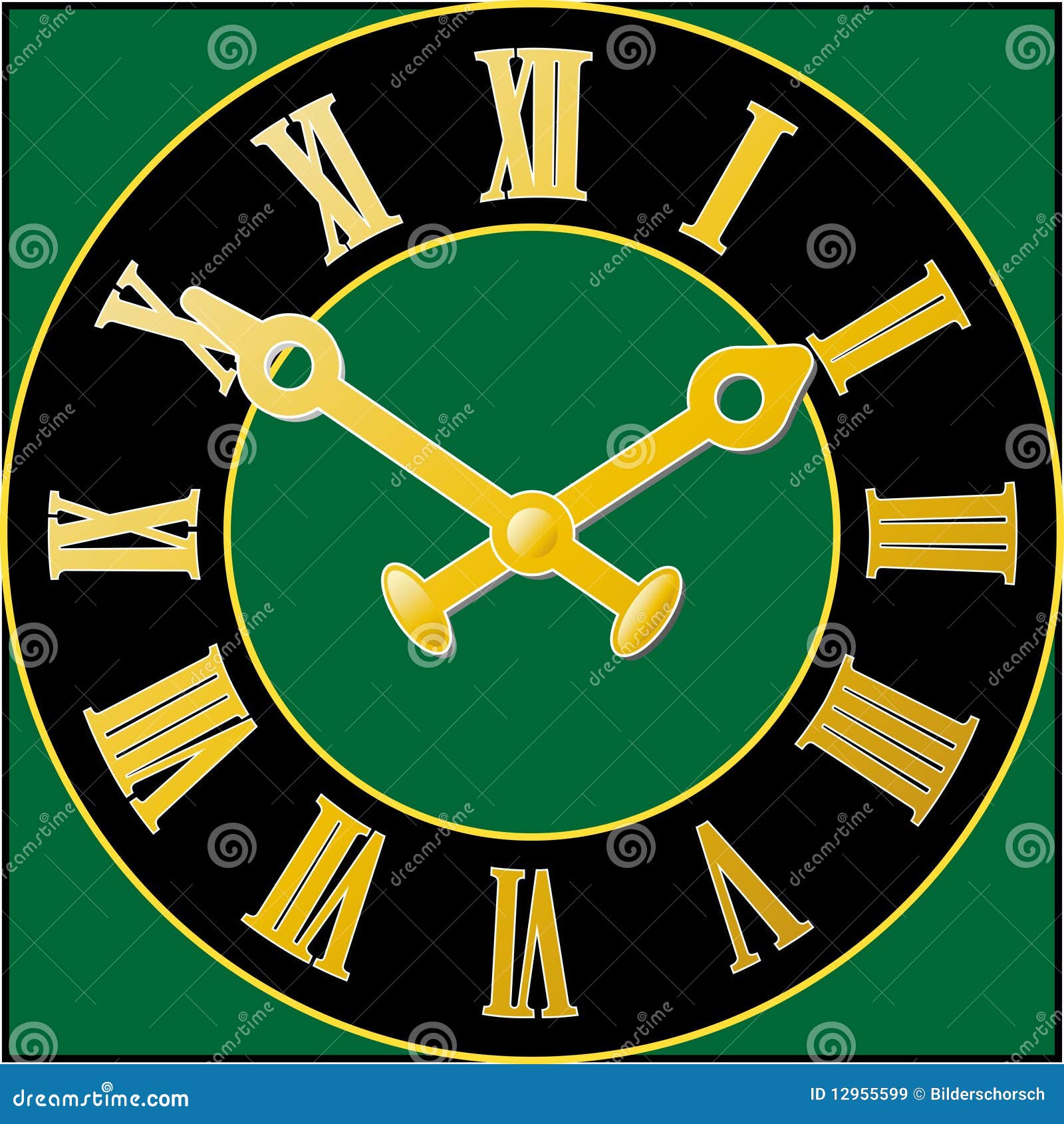Clock_face_green stock vector. Illustration of analog - 12955599