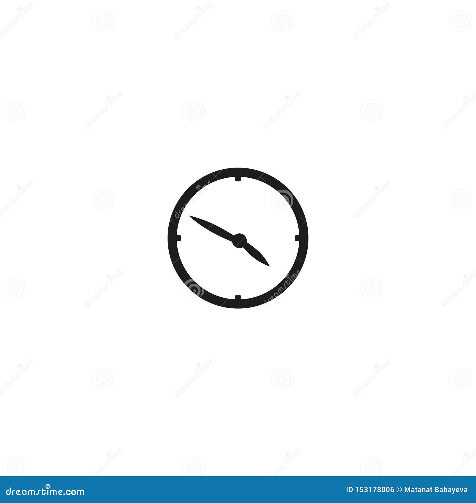 Clock Face. Hour Dial with Numbers. Dots Mark Minutes and Hours. Simple ...