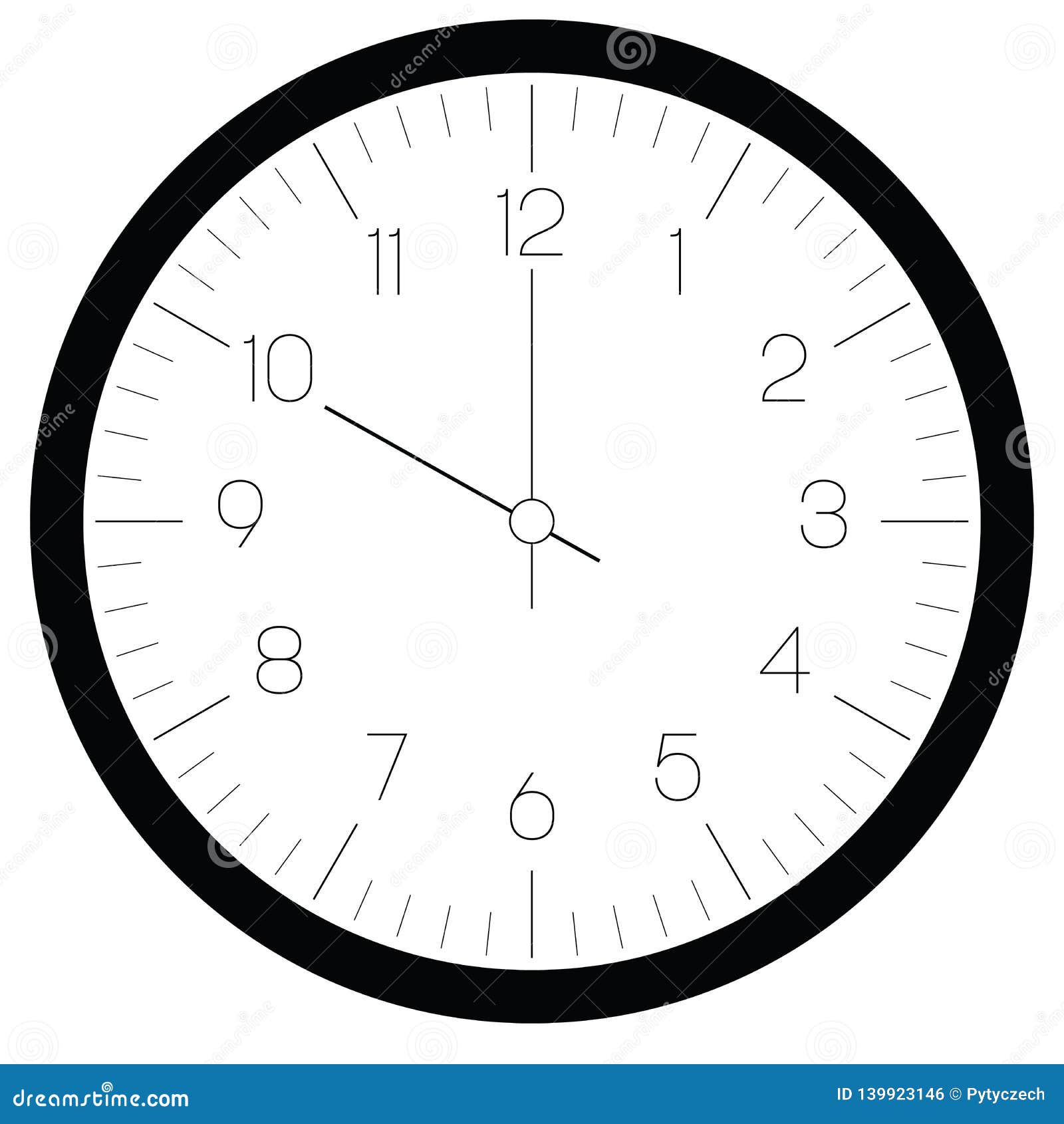 9 Hours Thin Line Icon. Forenoon Vector Illustration Isolated On White ...