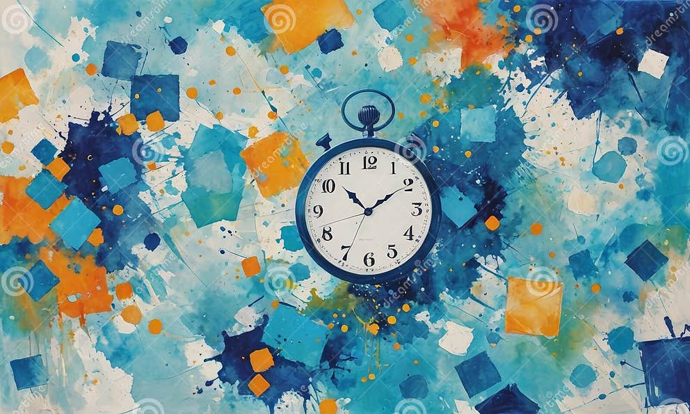 Clock with face on it stock illustration. Illustration of doodle ...