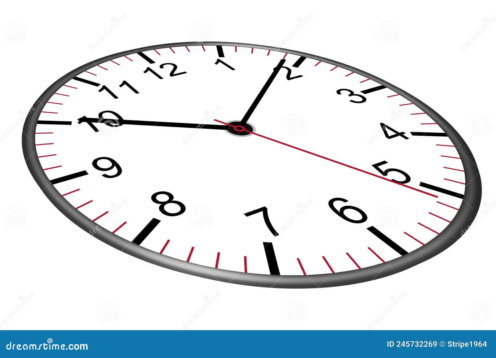Clock Face Illustration with Second Minute Hour Hands Stock ...