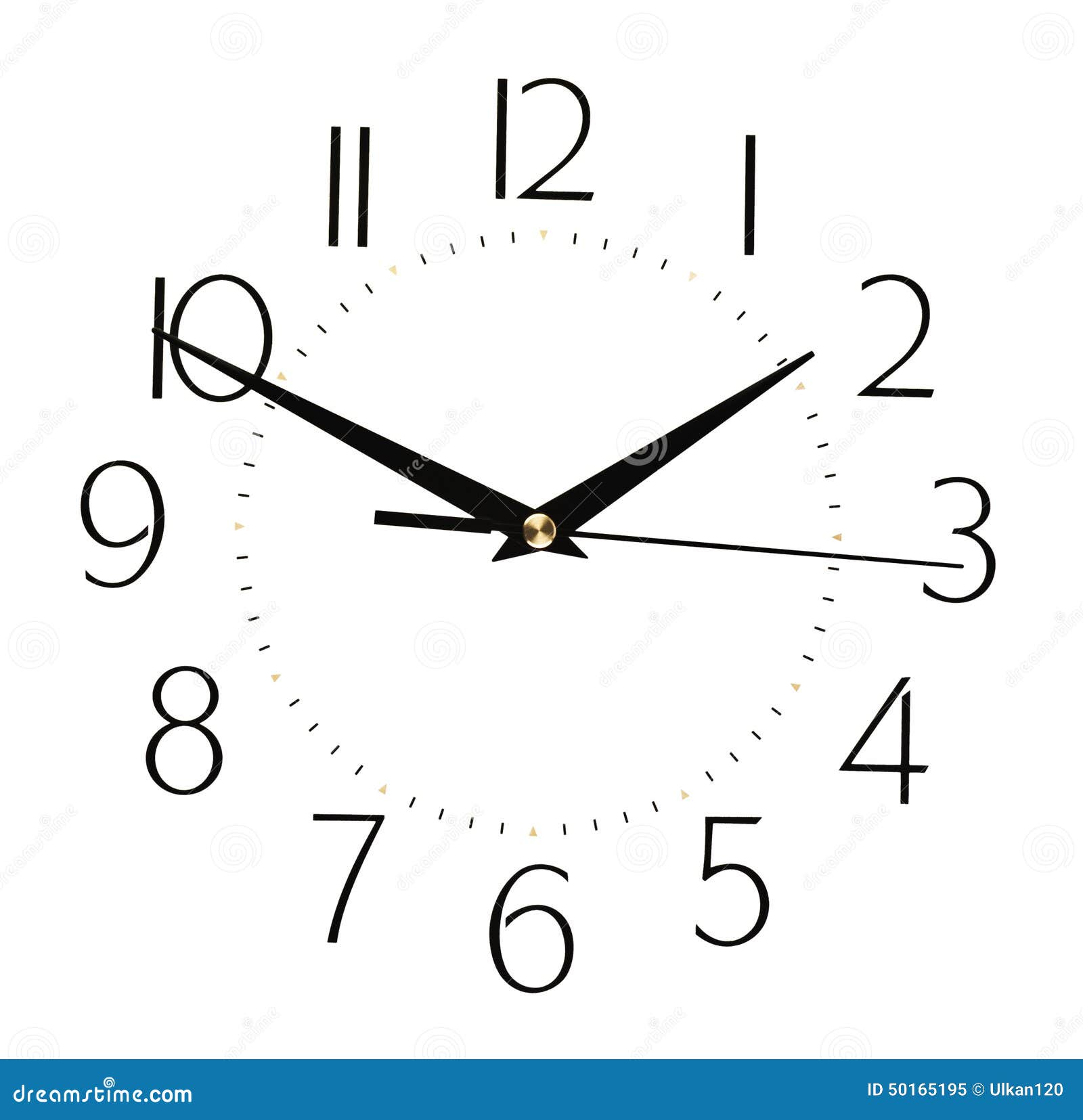Clock Face Isolated on White Background - Time Concept Stock Image ...