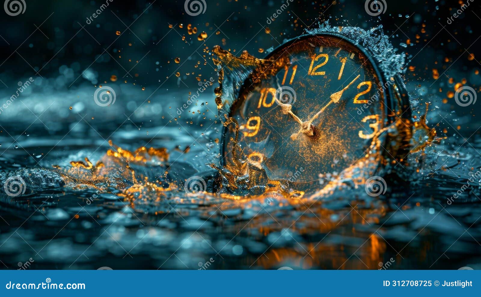 A Clock Face Melting into a Puddle of Distorted Numbers Symbolizing the ...